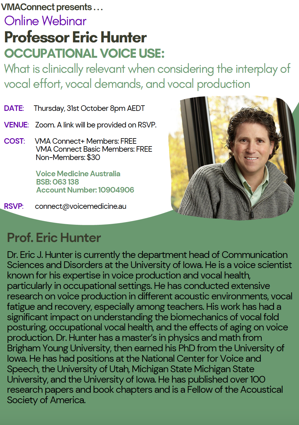 Prof Eric Hunter talks Occupational Voice | Voice Medicine Australia ...